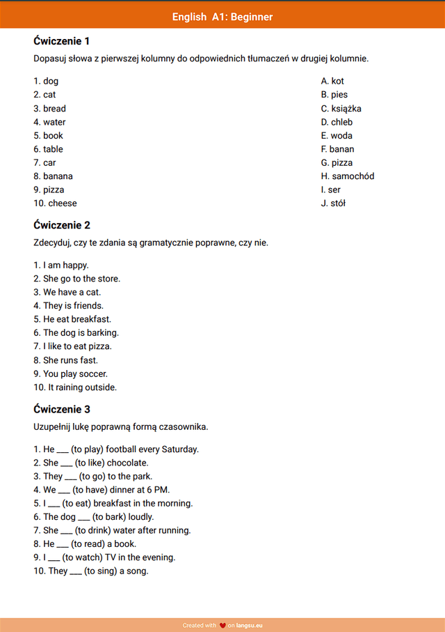 Langsu - Language PDF Workbooks